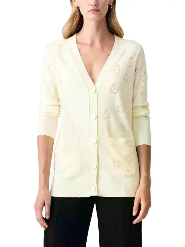 FRACOMINA Leopard-print V-neck Cardigan - Neutrals