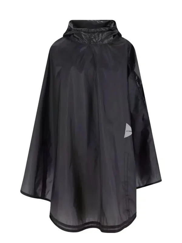 AND WANDER Waterproof Ripstop Hooded Poncho - Black