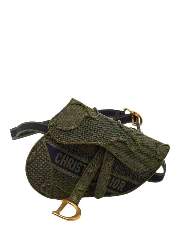 Dior Saddle Camouflage Belt Bag - Green