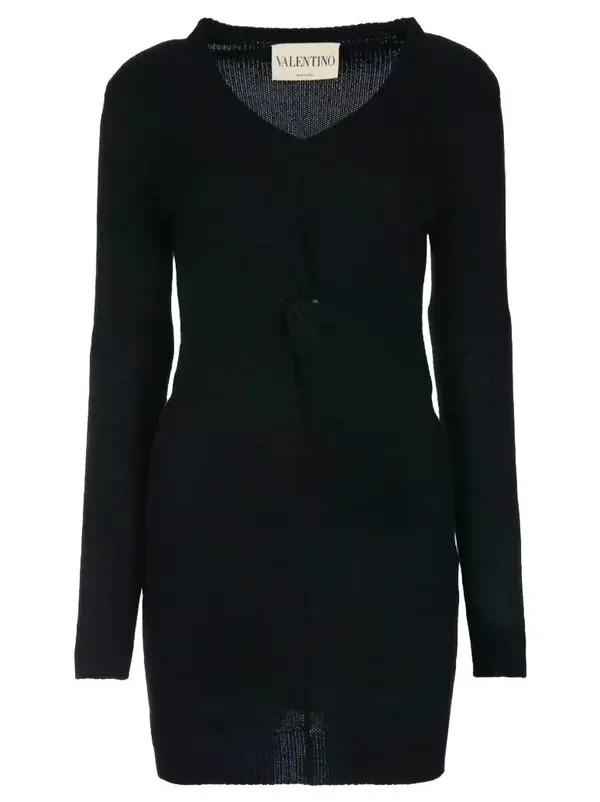 Valentino Garavani V-neck Mini Dress - Black