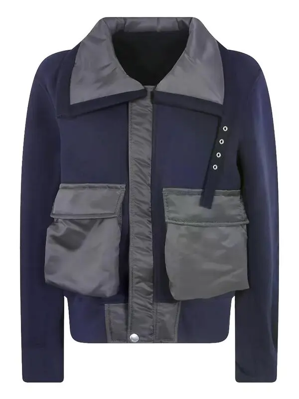 Sacai Panelled Flap-pocket Jacket - Blue