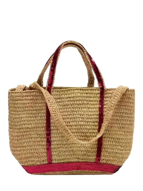 Vanessa Bruno Sequin-embellished Raffia Tote Bag - Neutrals