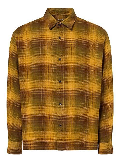 A.PRESSE Vintage Check Flannel Silk Twill Shirt - Mustard