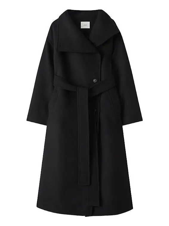 JOSEPH Fiore Double-breasted Wool-blend Coat - Black