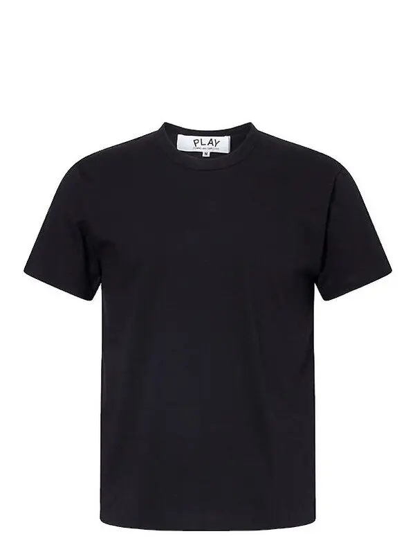 Play Comme Des Garcon Heart Motif-logo Back Cotton T-shirt - Black