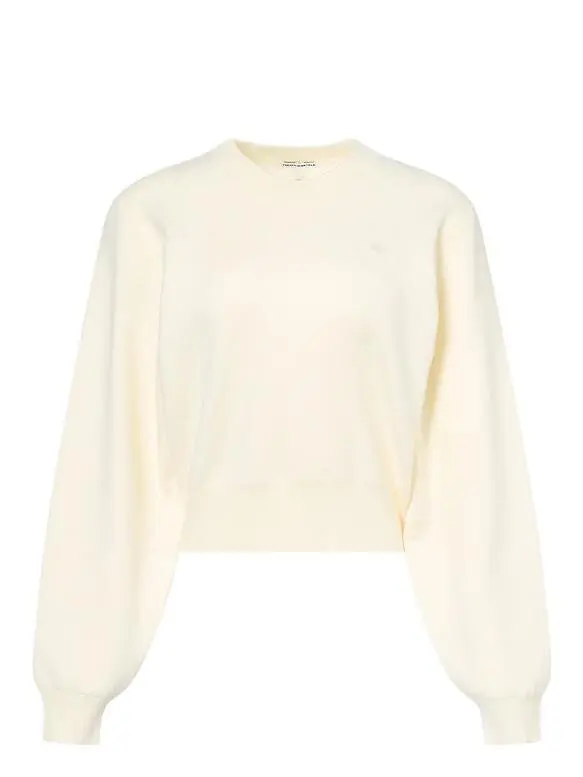 THE COUTURE CLUB Compact Brand-embroidered Knitted Jumper - Cream