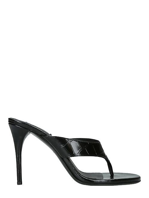 AZZEDINE ALAIA Infra 90 Leather Heeled Sandals - Black