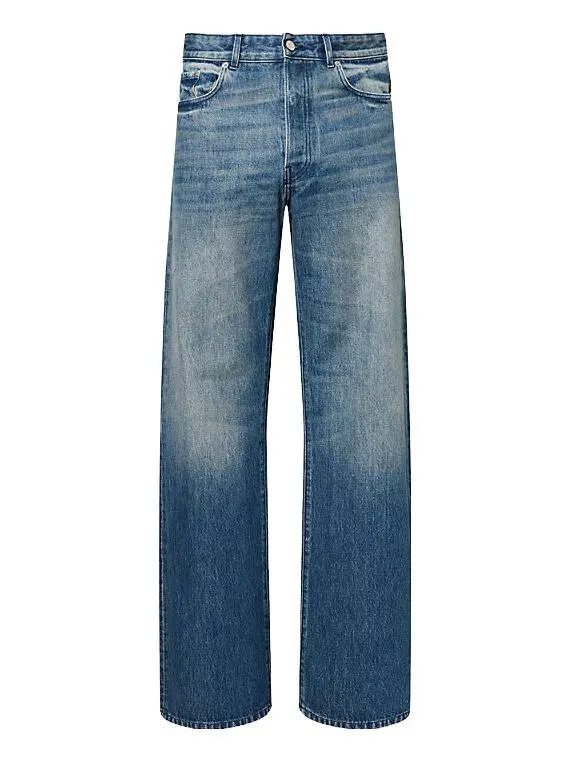 Dries Van Noten Peyter Straight-leg Cotton Denim Jeans - Blue