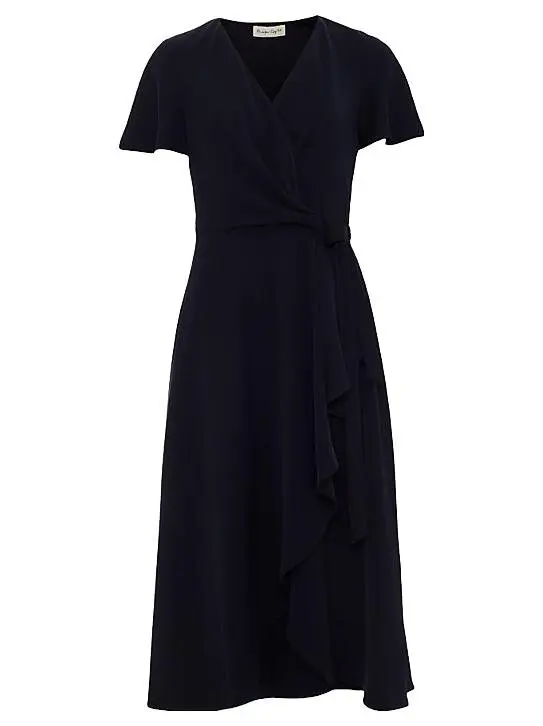 PHASE EIGHT Julissa Wrap-front Woven Midi Dress - Navy
