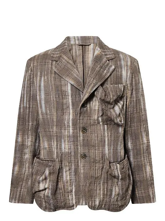 VIVIENNE WESTWOOD Achilles Wreck Check Wool Jacket - Slate