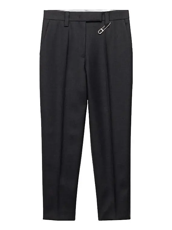 Prada Straight-leg Pin Wool Trousers - Grey