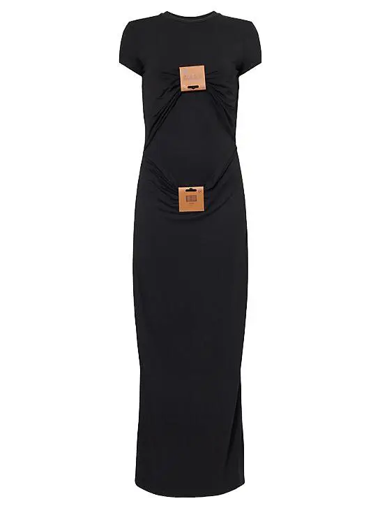 JEAN PAUL GAULTIER Leather Label Stretch-jersey Midi Dress - Black