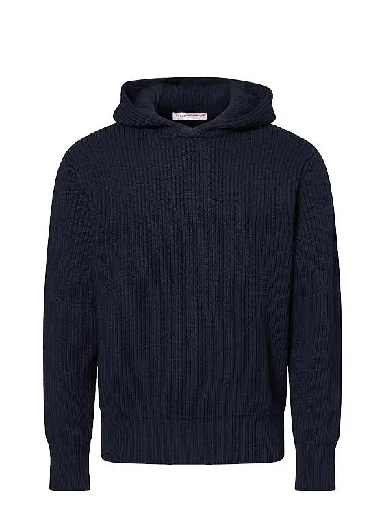 Orlebar Brown Kirk Chunky Merino-wool Knitted Hoody - Night Iris