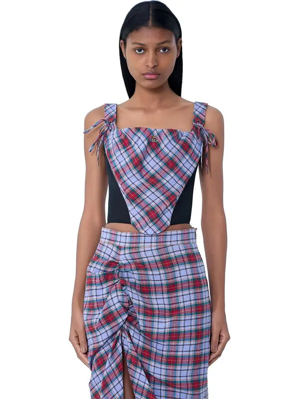 VIVIENNE WESTWOOD Plaid Patterned Corset Top - Red