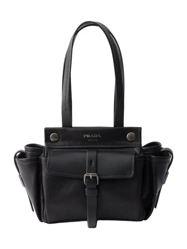 Prada Route Leather Mini Tote Bag - Black