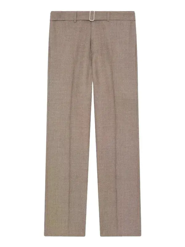 LARDINI Houndstooth Straight-leg Trousers - Brown