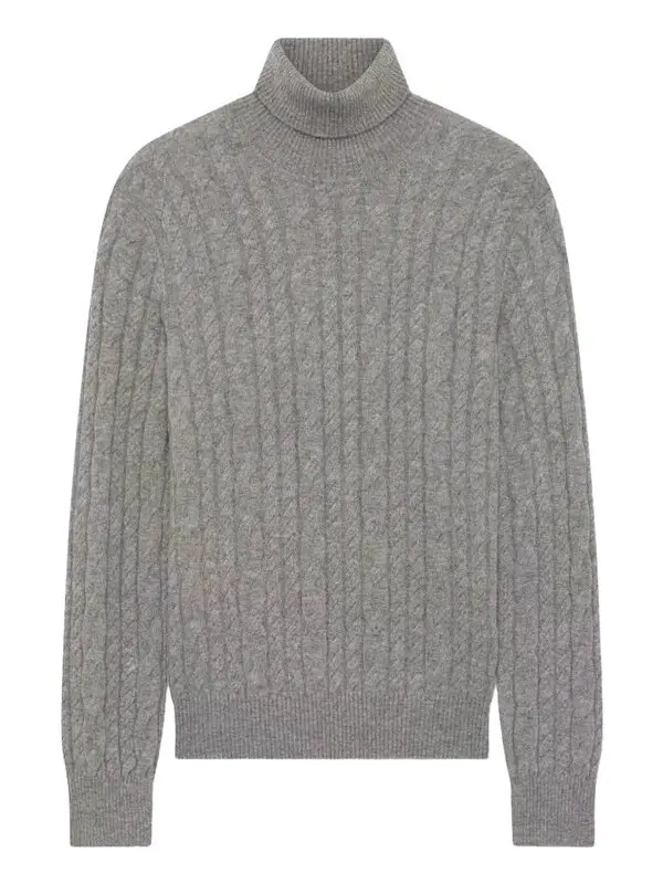 LARDINI Cable-knit Roll-neck Sweater - Grey