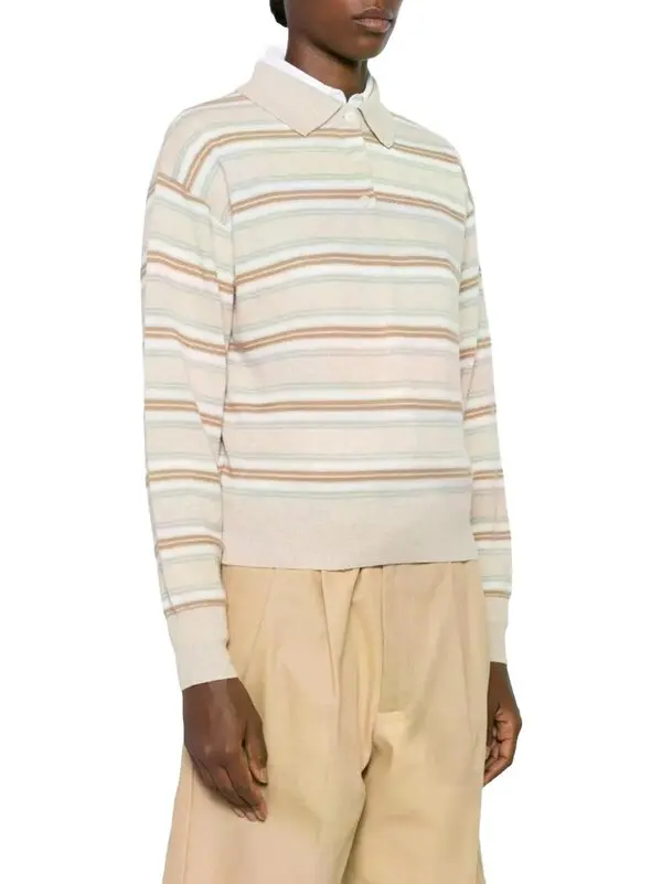 Guest In Residence Striped Cashmere Polo Shirt - Neutrals
