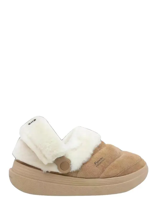FLOWER MOUNTAIN Fami Suede Slippers - Neutrals