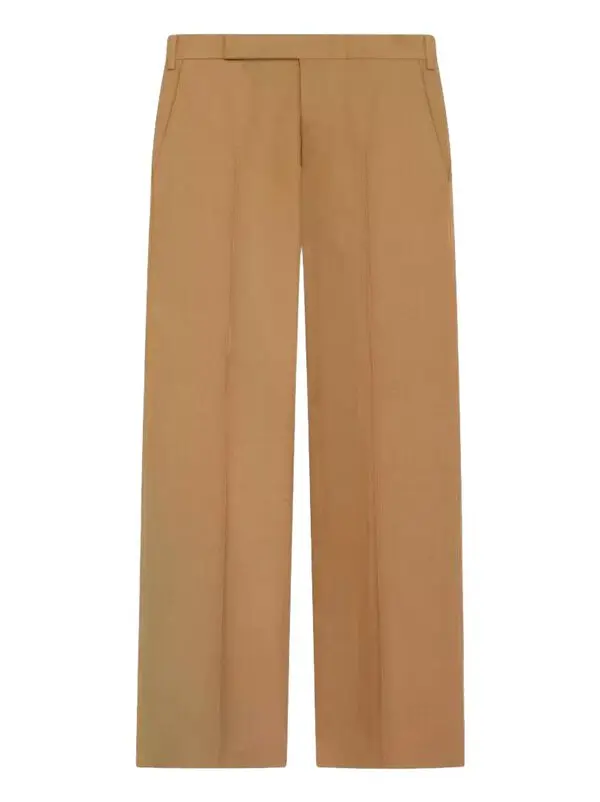 LARDINI Flat-front Straight-leg Trousers - Brown