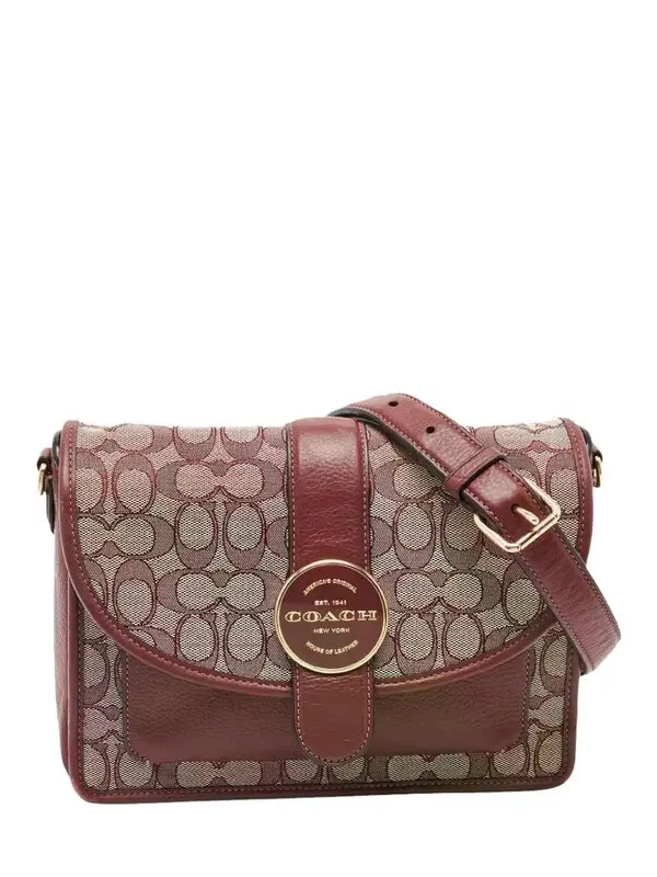 COACH Lonnie Signature Shoulder Bag - Red