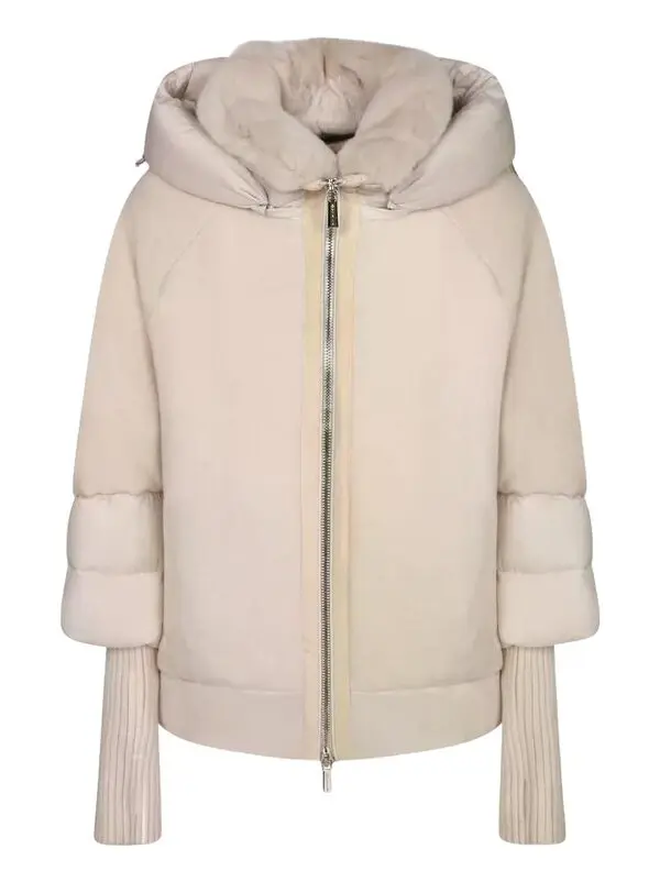 MOORER Fur-trimmed Hooded Jacket - Neutrals