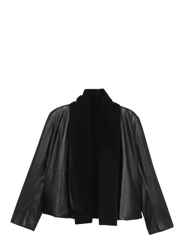 TOTEME Leather Shawl-lapel Jacket - Black