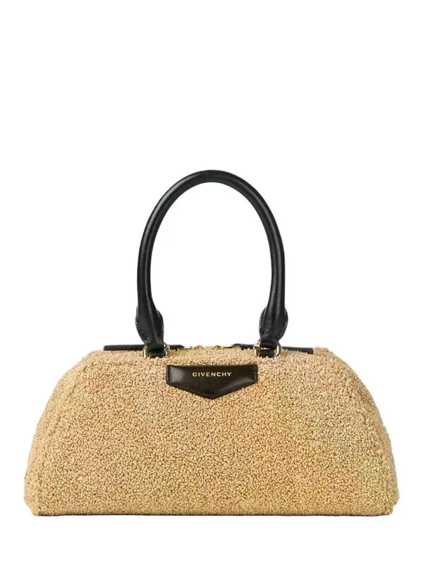 Givenchy Mini Antigona East-west Bag In Sponge Raffia - Neutrals