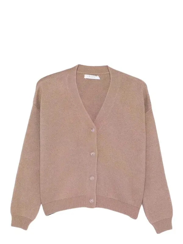 LISKA V-neck Button-up Cardigan - Brown