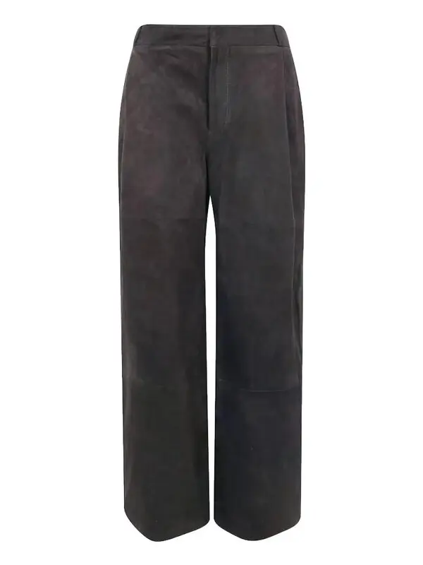 THE JACKIE LEATHERS Promise Wide-leg Suede Trousers - Brown