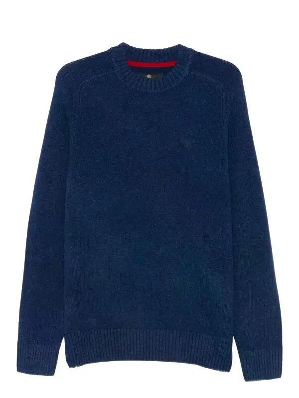 Barbour Raglan-sleeve Logo-embroidered Sweater - Blue