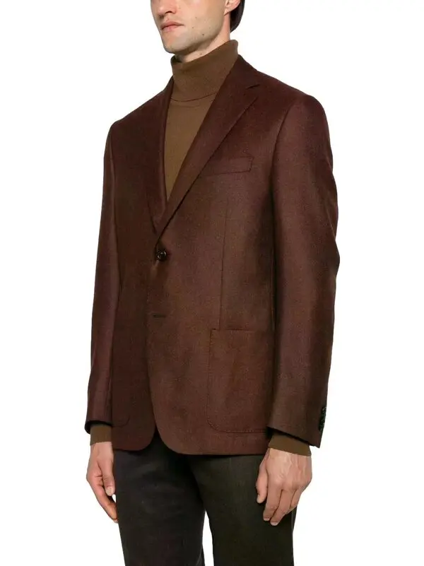 Corneliani Single-breasted Notched-lapels Blazer - Brown