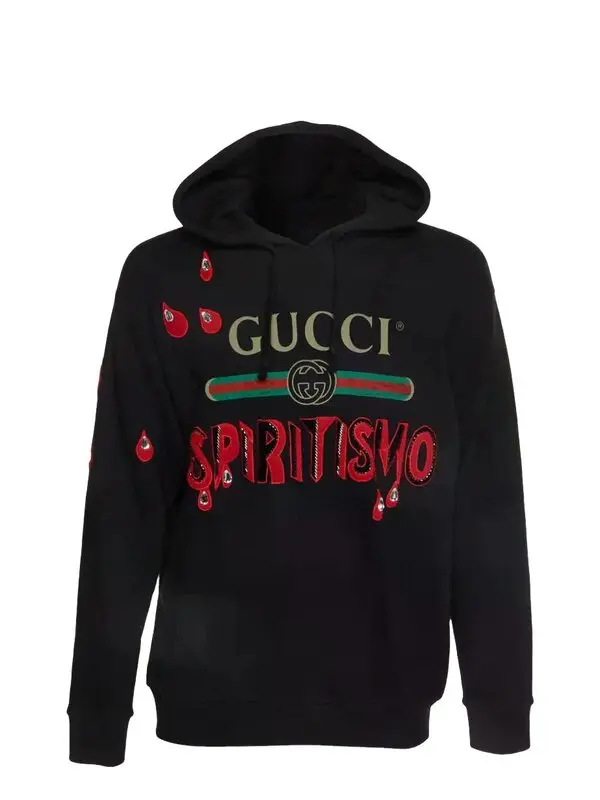 Gucci Spiritismo Logo-embellished Hoodie - Black