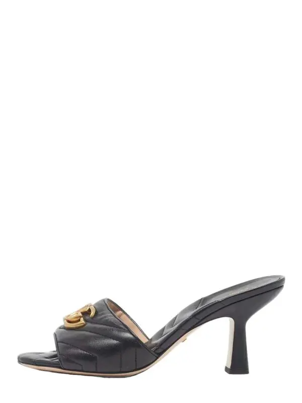 Gucci Double G Quilted Sandals - Black