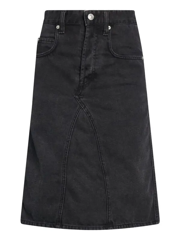 Isabel Marant Étoile Colorful Denim Midi Skirt - Black
