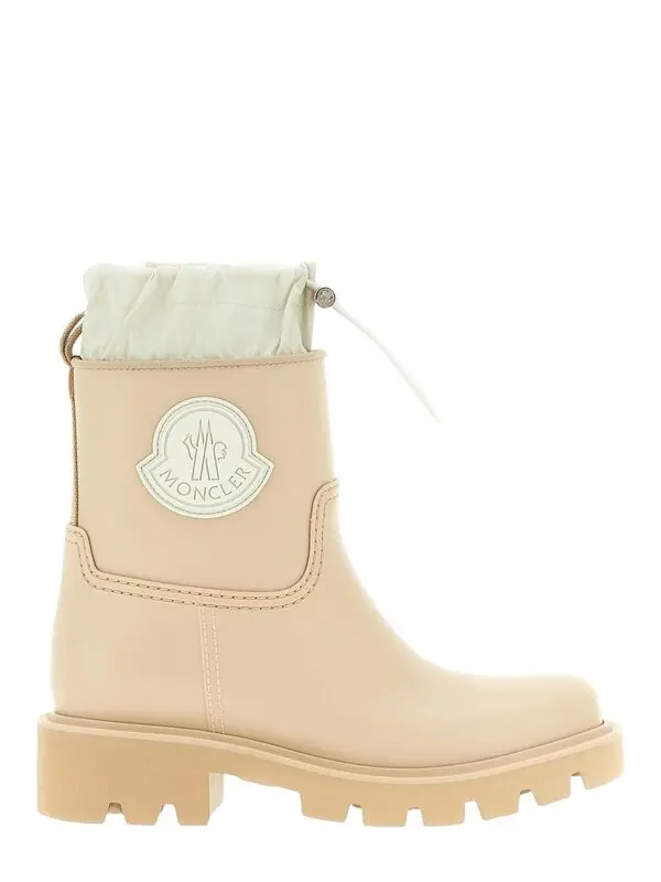 Moncler Logo-patch Rain Boots - Beige