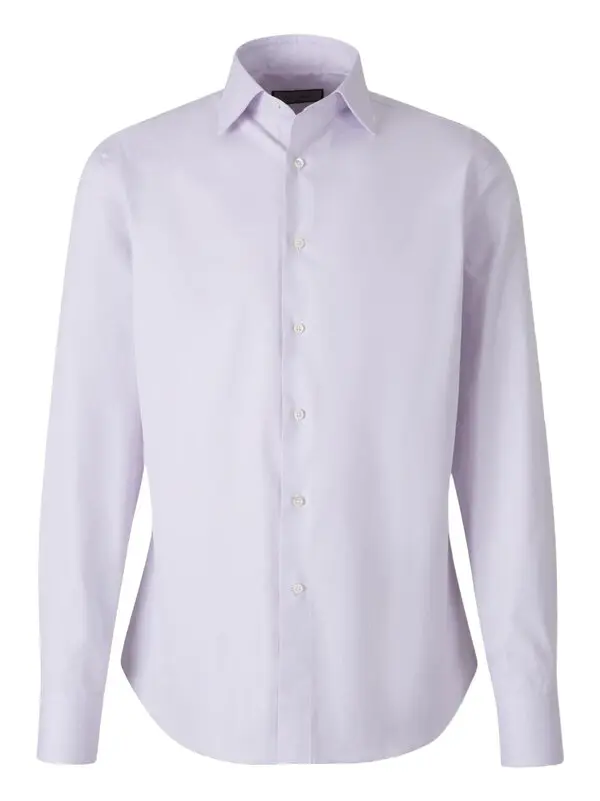 Canali Long Sleeved Curved Hem Shirt - Lavender