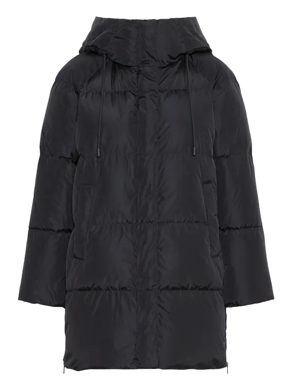 Max Mara Midi Parka In Water-repellent Taffeta - Black