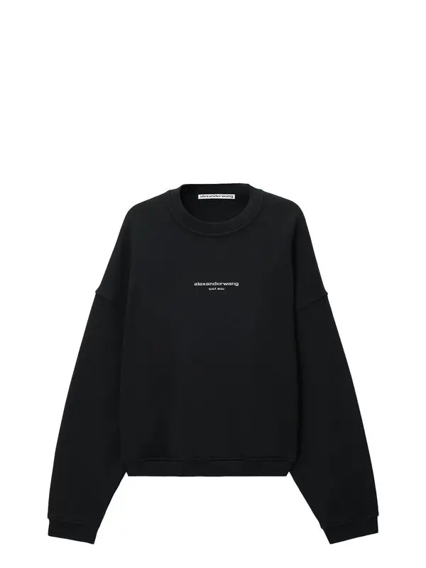 Alexander Wang Logo Print Oversized Crewneck - Sidewalk
