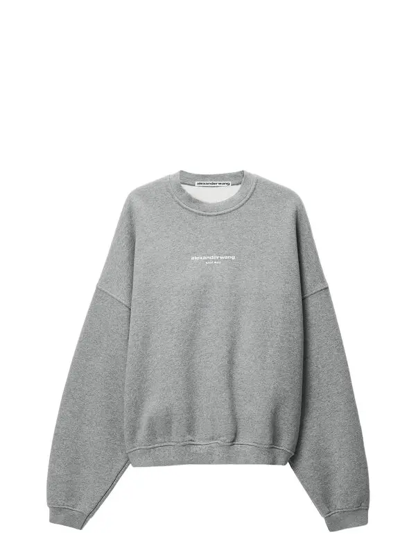 Alexander Wang Logo Print Oversized Crewneck - Sidewalk