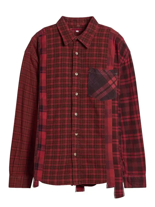 Needles 7 Cuts Overdyed Flannel Shirt - Red