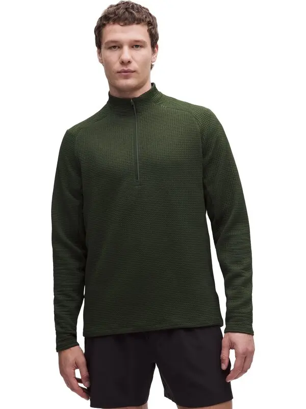 Lululemon Waffle-knit Half Zip - Deep Forest