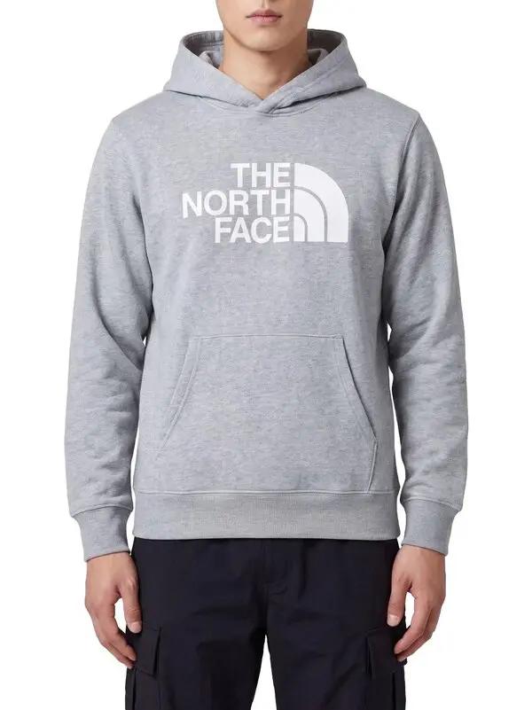 The North Face Cotton-blend Jumper With Kangaroo Pocket And Logo Print - Grey