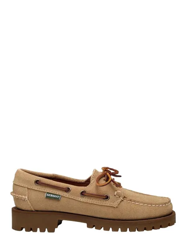 SEBAGO Contrast Stitch Leather Lace-up Shoes For - Beige