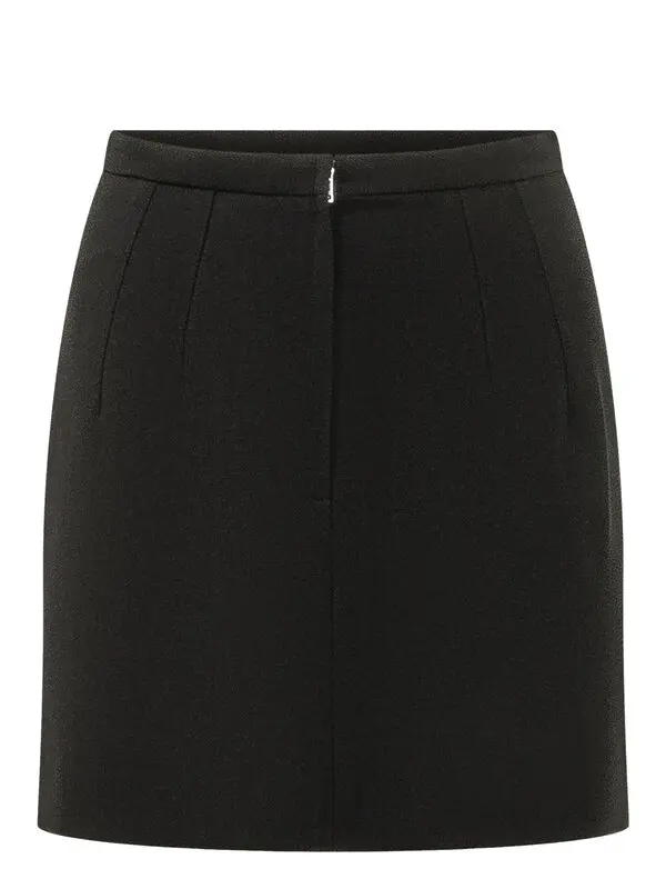 Dolce & Gabbana Inspired Mini Skirt In Textured Fabric - Nero
