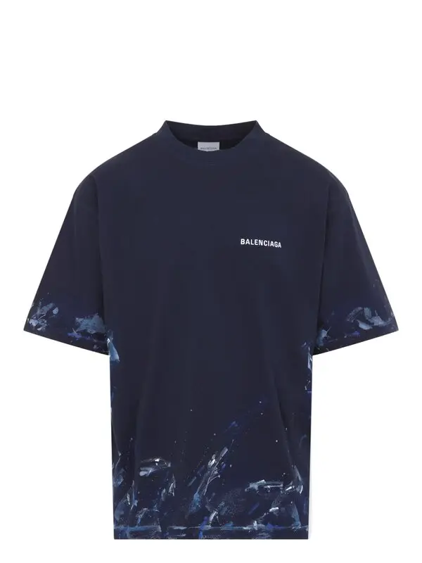 Balenciaga Medium Fit Cotton T-shirt - Blue
