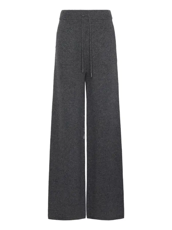 Max Mara Regular Fit Cashmere Sweater With Stockinette Stitch, Slant Side Pockets & Back Waist Branded Plate - Grigio