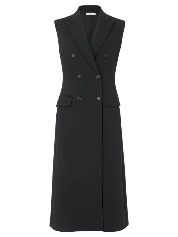 Fendi Sleeveless Double-breasted Tailored Midi Dress - Black