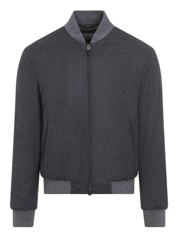 Canali Wool Bomber Jacket - Grey