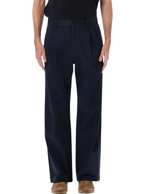 TONYWACK Pleated Wide-leg Trousers - Blu
